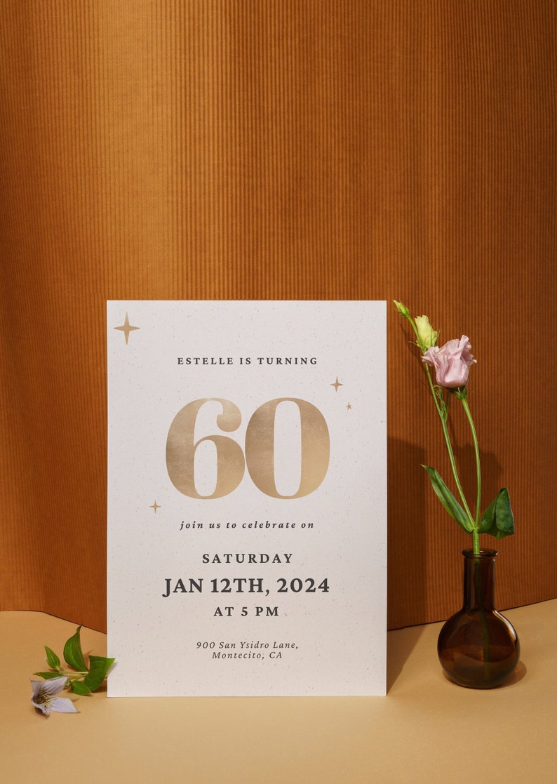 Gold Birthday Invitation Template | Editable Birthday Party Invitation ...
