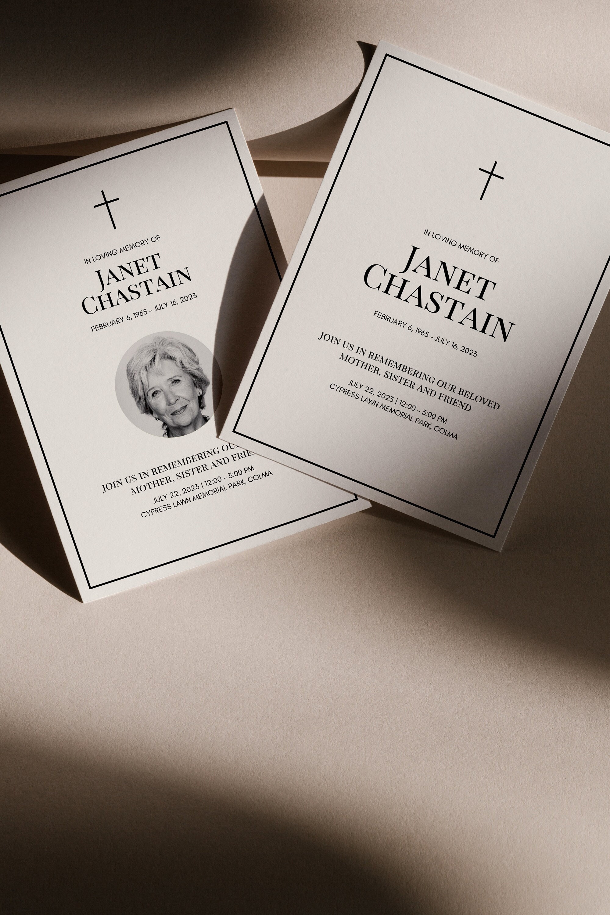 Minimalist Classic Memorial Invitation | Editable Template | Funeral ...