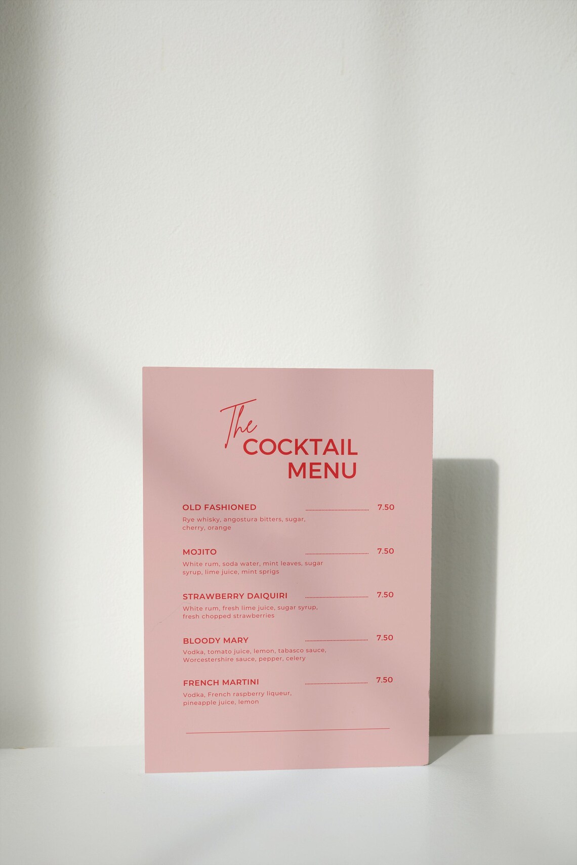 The Cocktail Menu Template Editable Menu Modern Drinks - Etsy Canada