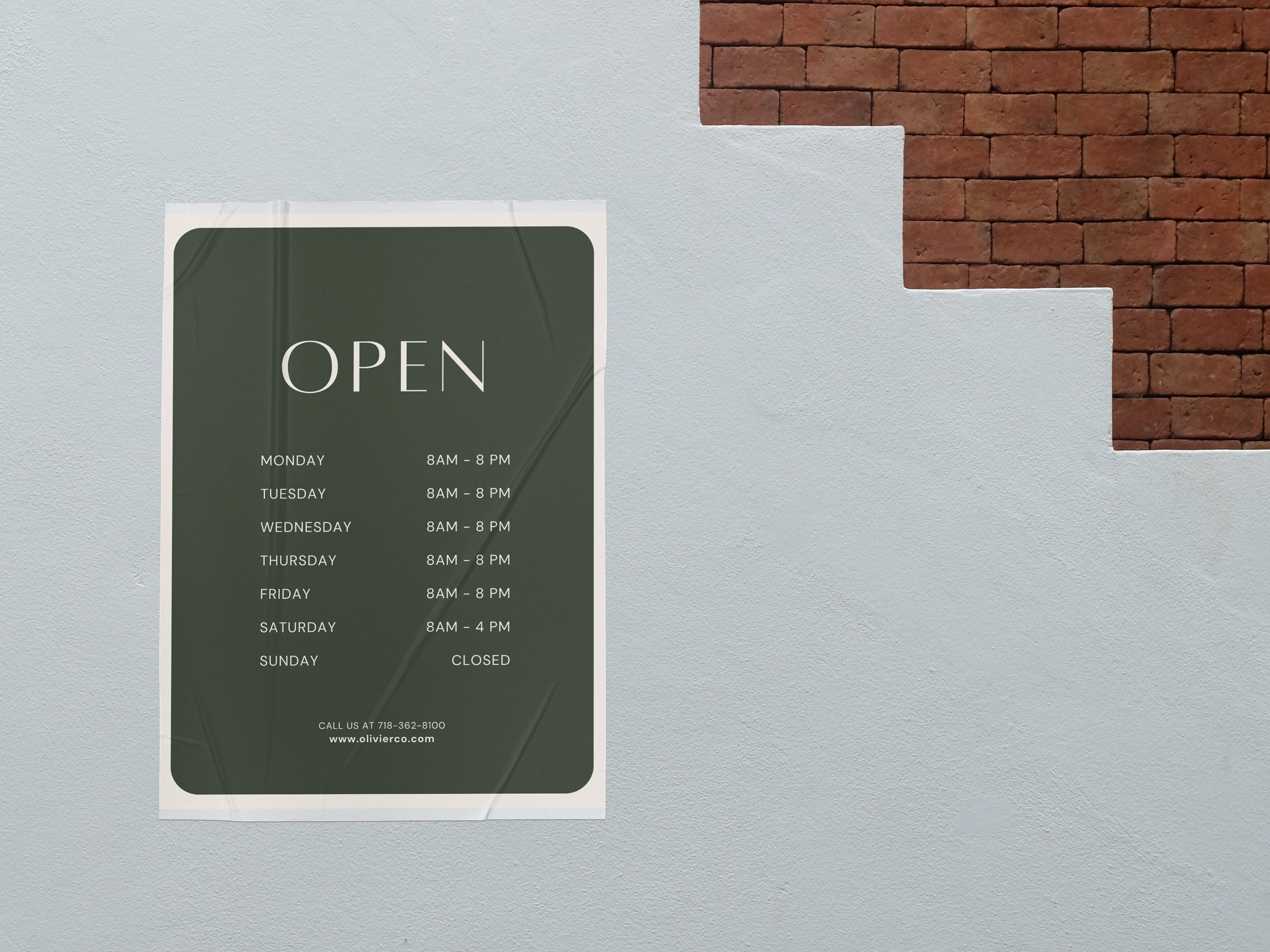 Minimal Store Hours & Open Sign Set | Editable Template | Editable ...