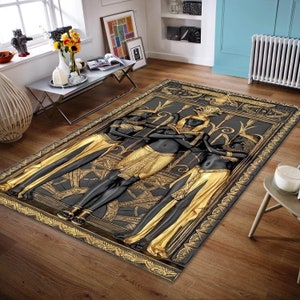 Egypt Rug, Hieroglyph Rug, Anubis Rug, Ancient Rug, Egyptian Decor, for ...