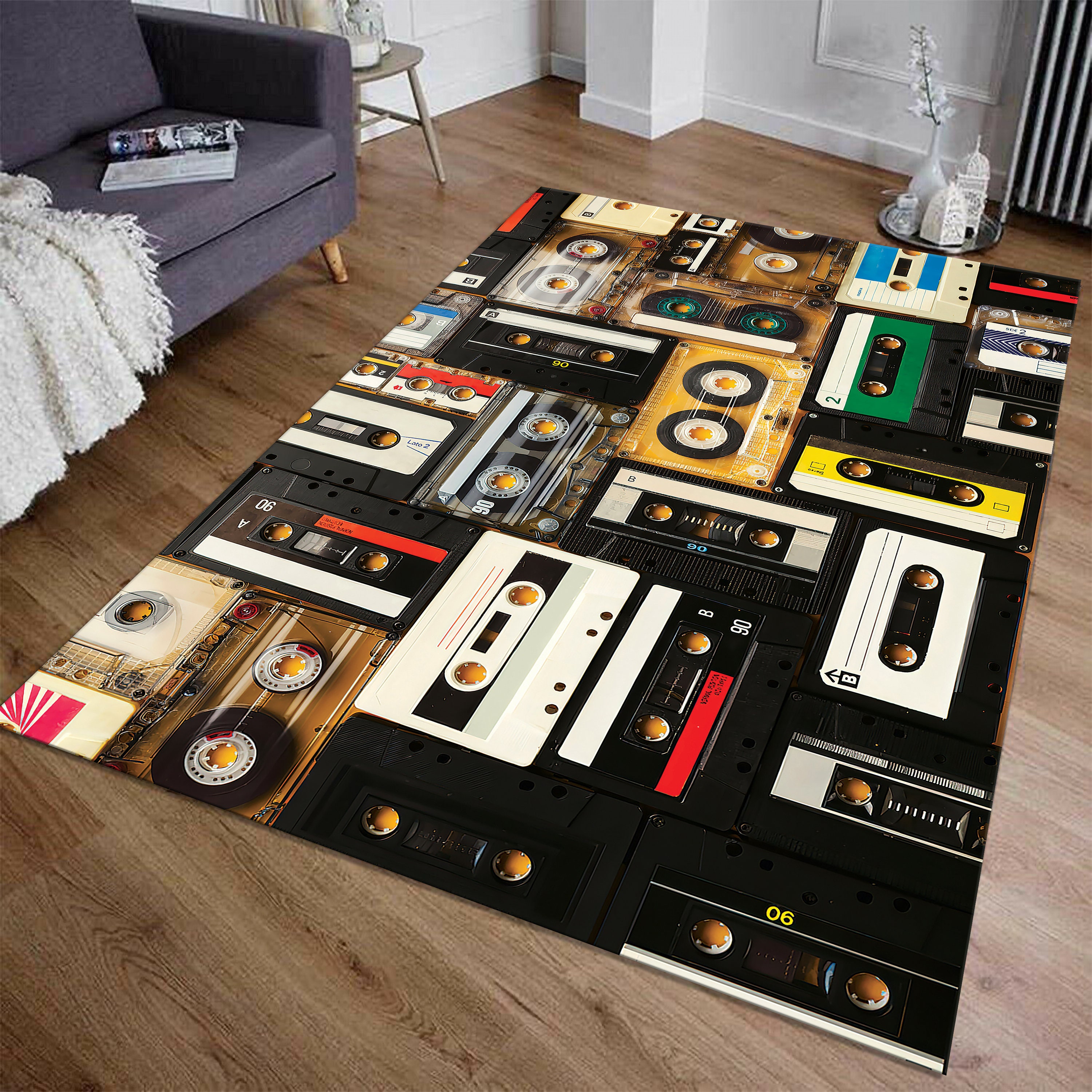 Retro Casette Pattern Rug Music Casette Rug Music Carpet - Etsy