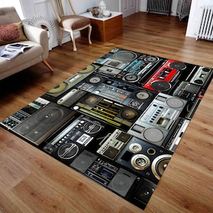 Boombox Rugs, Retro Audio Cassette Rugs, Man Cave Rugs, Office Rugs ...