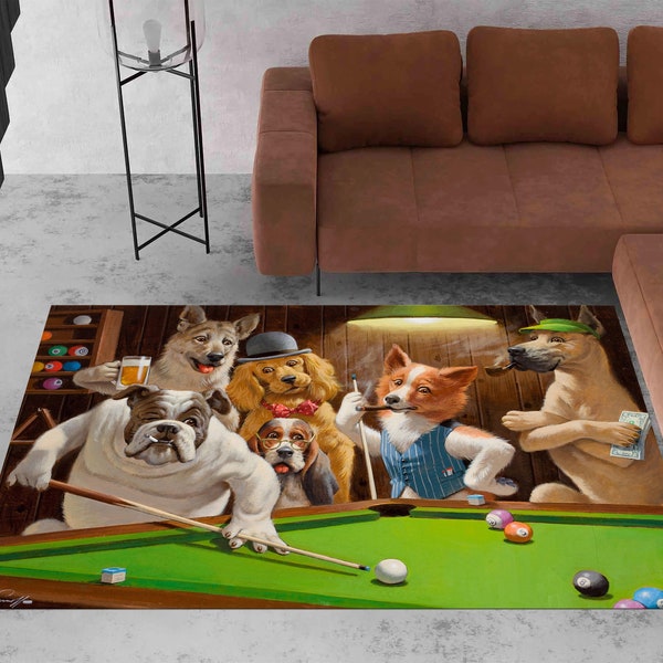 Dogs Playing Pool - Etsy