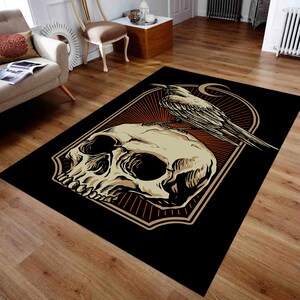 Skull Rug, Colorful Skull Carpet, Home Decor, Living Room Rug, Colorful ...
