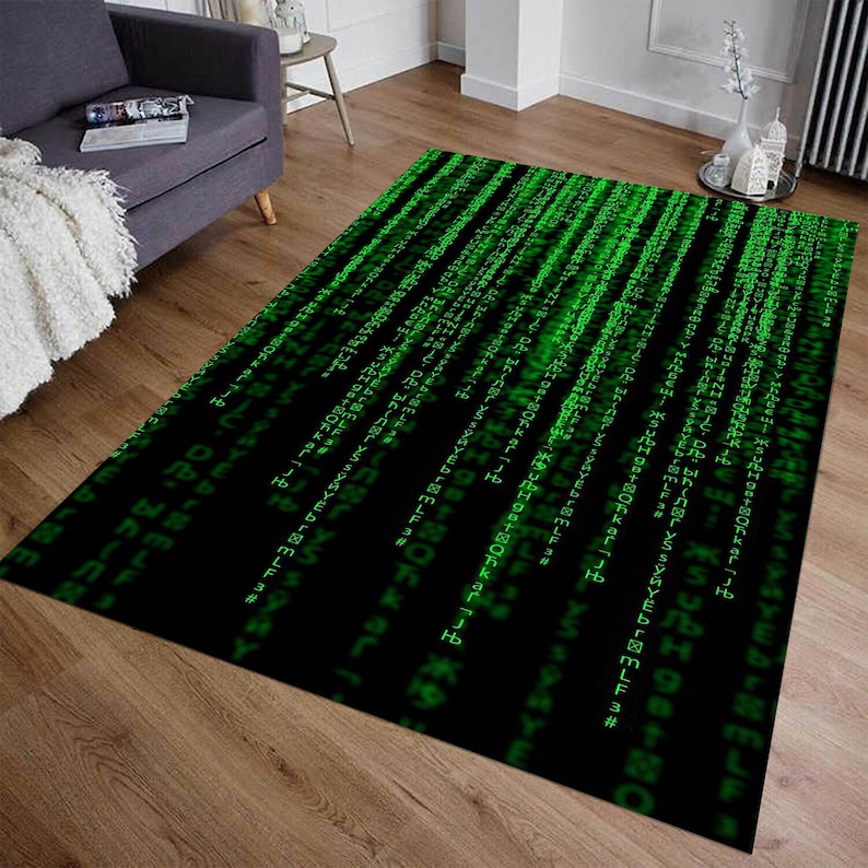 Hacker Rug, Binary Code Pattern Rug, Cyber Hacker Rug, Code Pattern Rug ...