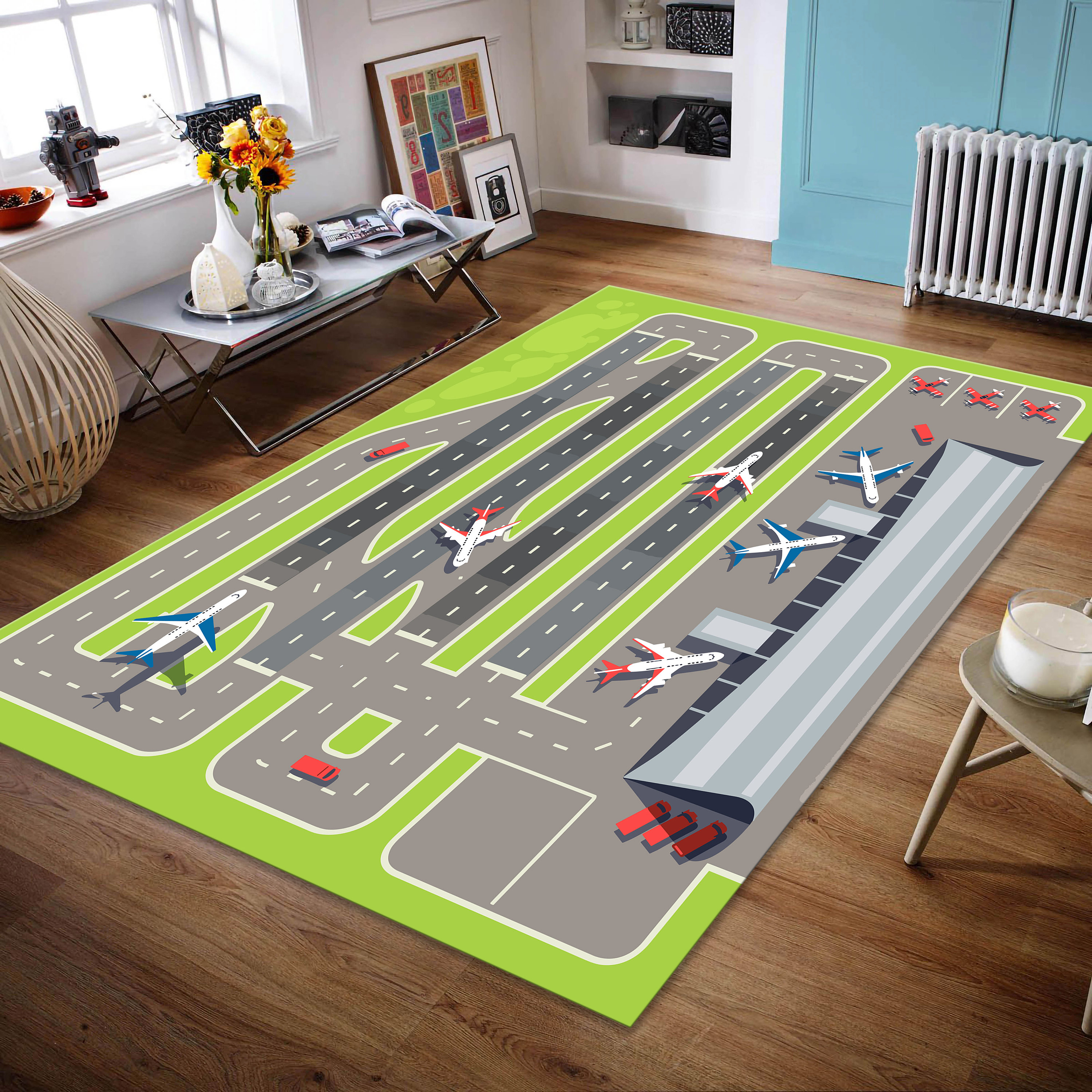 Runway Rug Airport Decor Rug Plane Rug Apron Rug Kids Room - Etsy Australia
