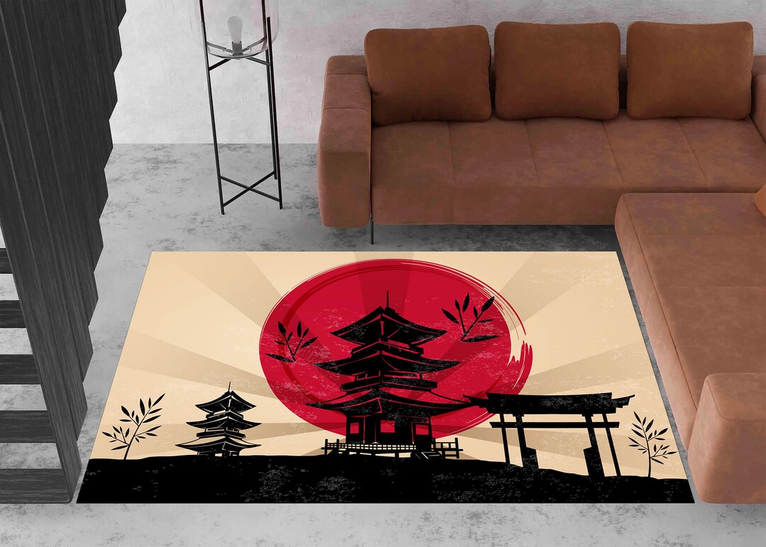Japanese House Rug, Japan Design Rug, Beige Rug,popular Rug,themed Rug ...