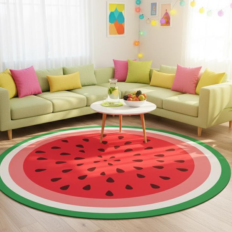 Washable Watermelon Rug - Etsy
