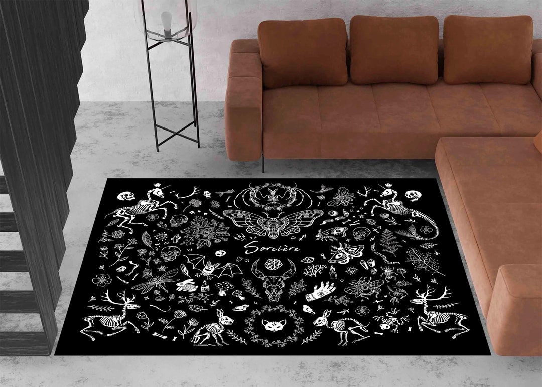 Gothic Witch Rug, Bat Rug, Butterfly Rug, Withcy Journal Rug, Skeleton ...