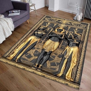 Egypt Rug, Hieroglyph Rug, Anubis Rug, Ancient Rug, Egyptian Decor, for ...