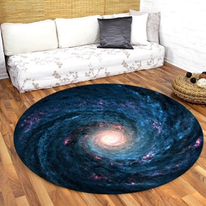 Milky Way Round Rug, Space Rug, Kids Rug, Galaxy Floor Rug, Galaxies ...