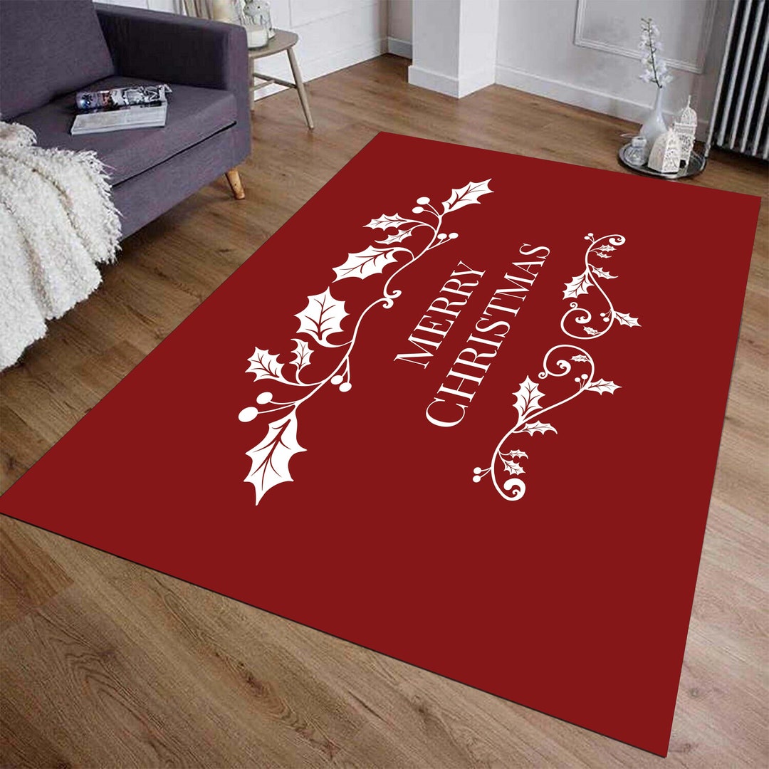 Merry Christmas Rug, Christmas Deers, Christmas Gift, Xmas Carpet, Rugs ...