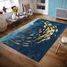 Koi Fish Rug, Abstract Gold Rug, Ocean Watercolor Rug, Luxury Painting ...