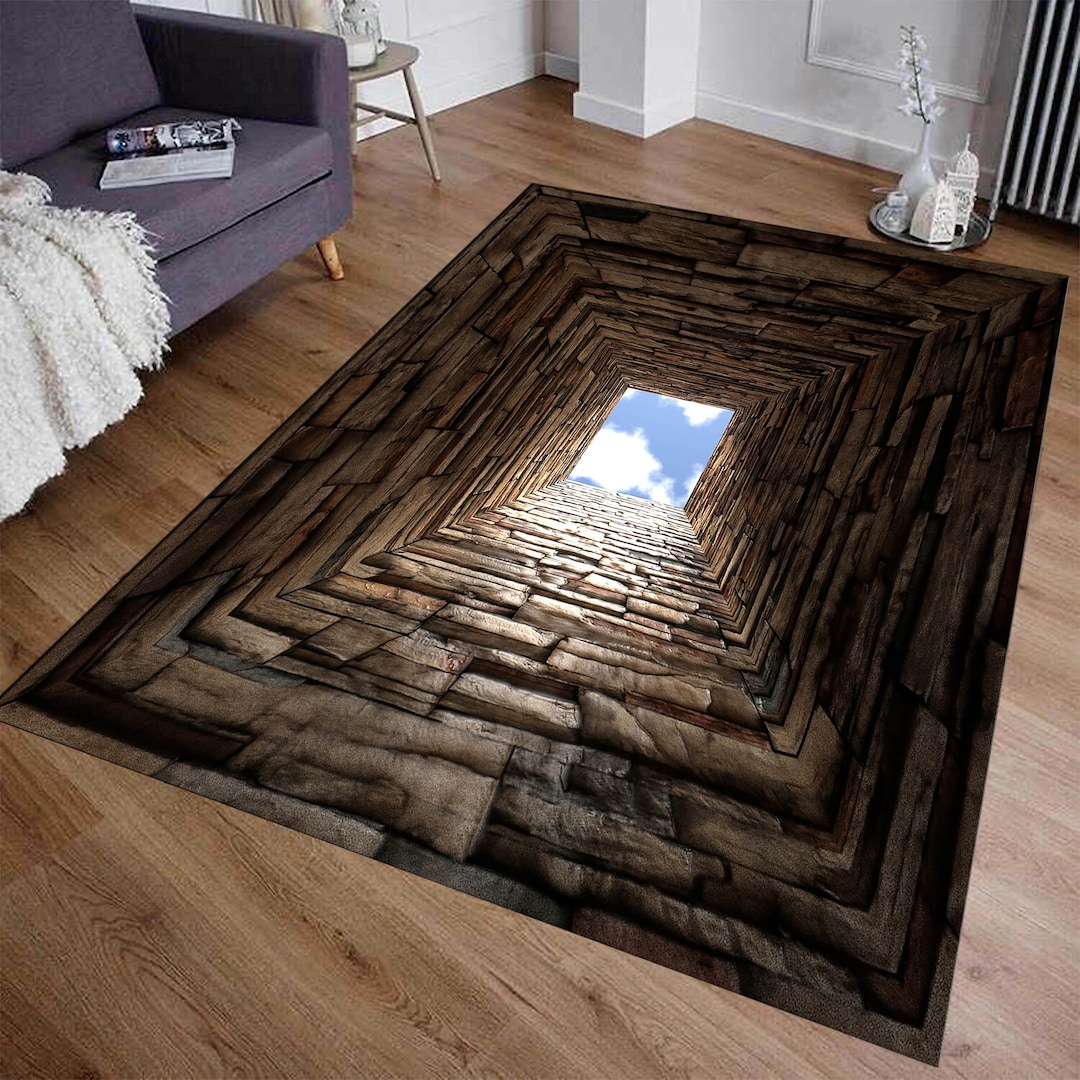3D Rug, Illusion Rug, 3D Huge Crack in Living Room Rug, Optical ...
