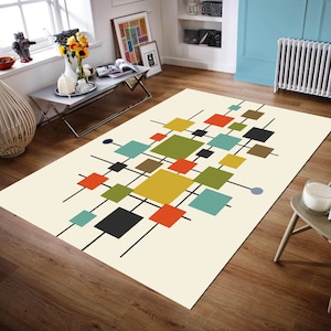Mid Century Modern Rug, Mid Century Runner Rug, Runner Rug,long Rug ...