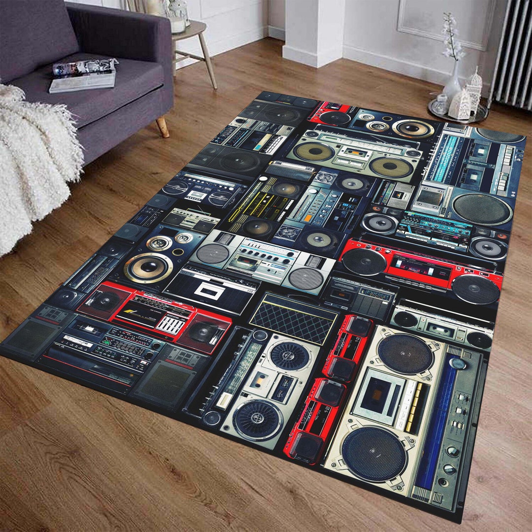 Boombox Rugs, Retro Audio Cassette Rugs, Man Cave Rugs, Office Rugs ...
