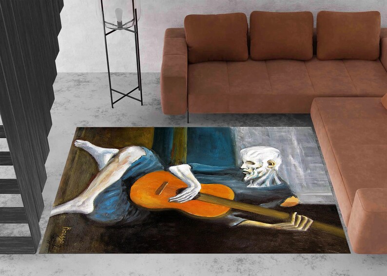 Picasso Rug the Old Guitarist Cubism Art Picasso Rug Art - Etsy