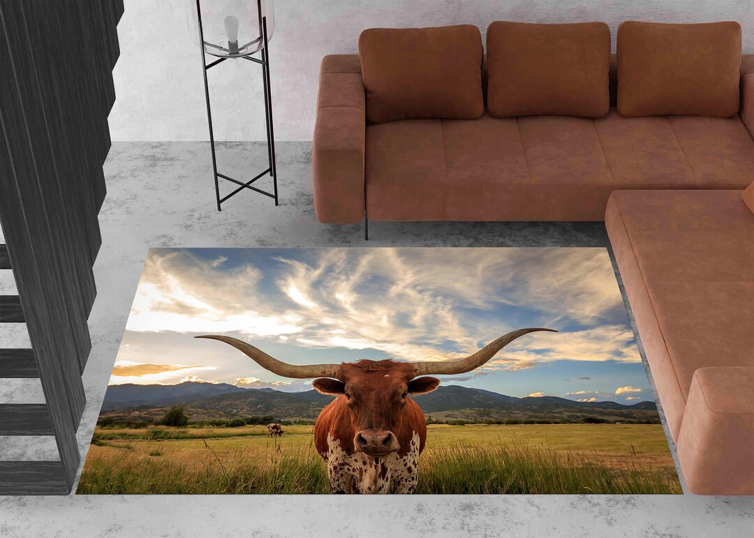 Cow Rug, Scottish Highland Cow Rug, Highlander Cattle Rug, Farmhouse ...