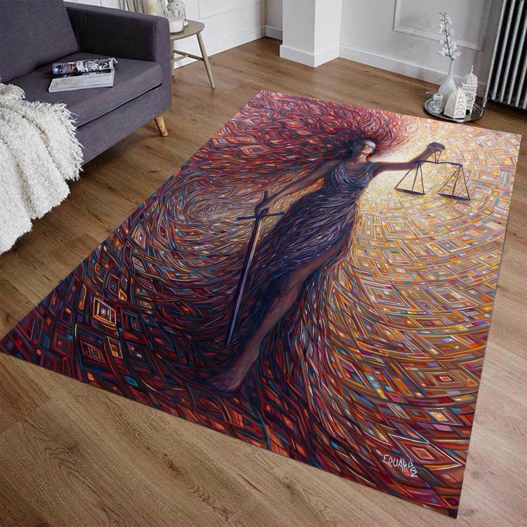 Goddess Rug, Justice Rug , Goddess Painting Rug, Scales of Justice ...
