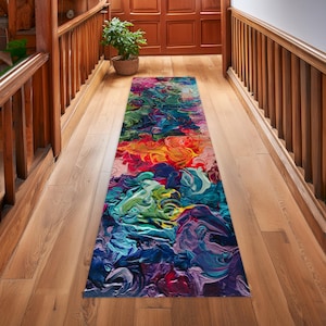 Colorful Runner Design Rug, Abstract Runner Rug, Colorful Rug, Corridor ...