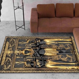 Egypt Rug, Hieroglyph Rug, Anubis Rug, Ancient Rug, Egyptian Decor, for ...