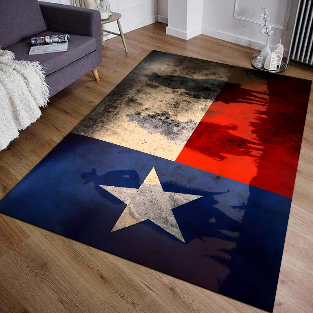 Cowboy Rug, Texas Flag Rug, Modern Rug, Area Rug, Living Room Rug ...