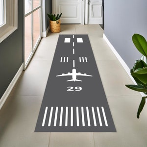 Airport Runway Rug For, Kids Play Area, Plane Lover Rug, Airport Ground ...