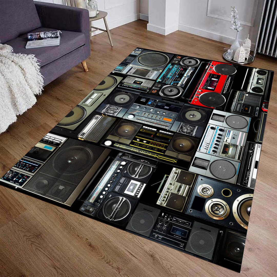 Boombox Rugs, Retro Audio Cassette Rugs, Man Cave Rugs, Office Rugs ...