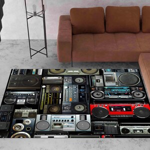Boombox Rugs, Retro Audio Cassette Rugs, Man Cave Rugs, Office Rugs ...