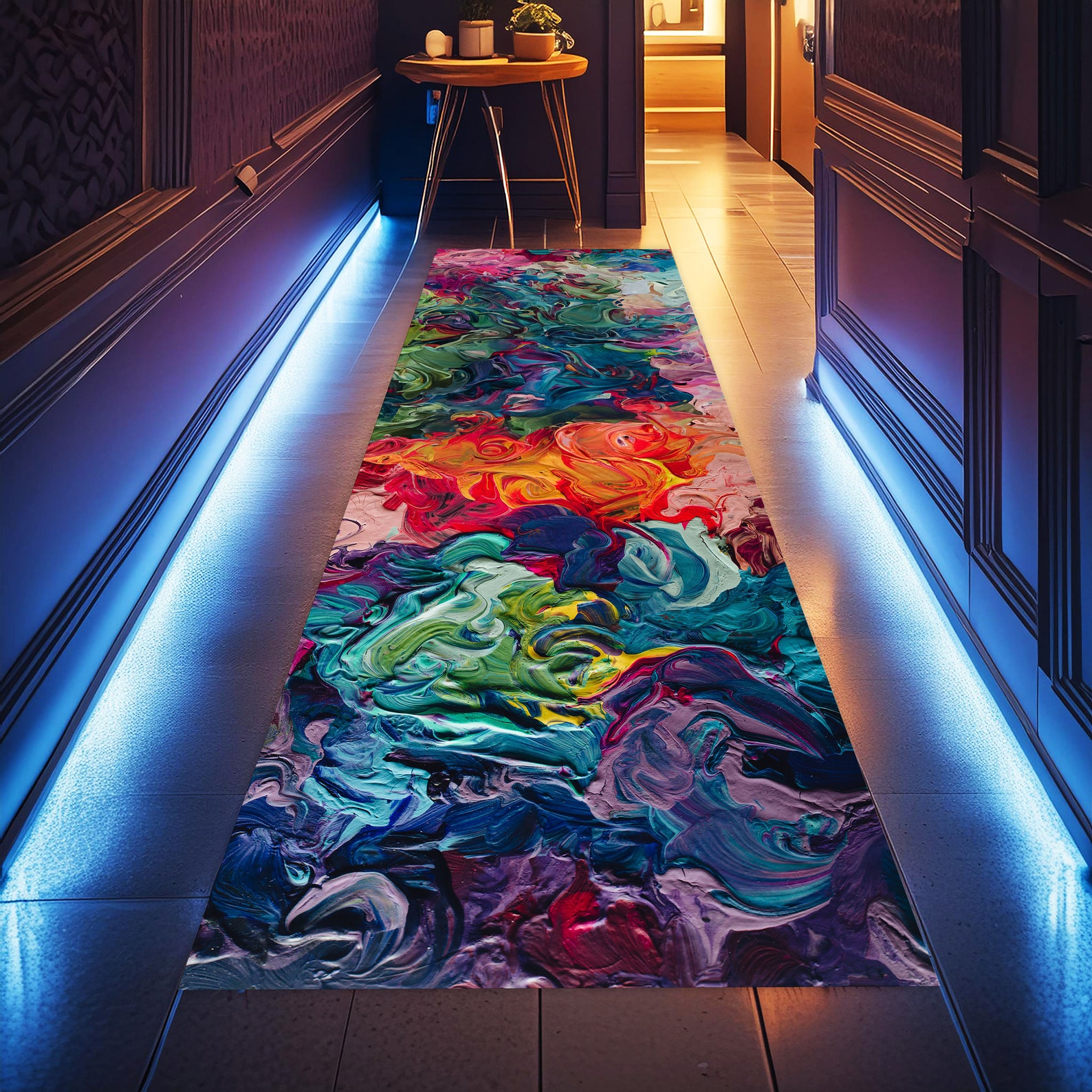 Colorful Runner Design Rug, Abstract Runner Rug, Colorful Rug, Corridor ...