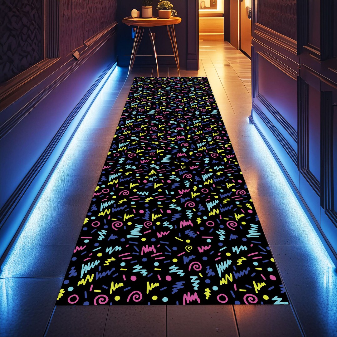 Retro Realistic 90s Arcade Runner Rug, Bowling Alley Rug, Gamer Rug ...