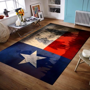 Cowboy Rug, Texas Flag Rug, Modern Rug, Area Rug, Living Room Rug ...