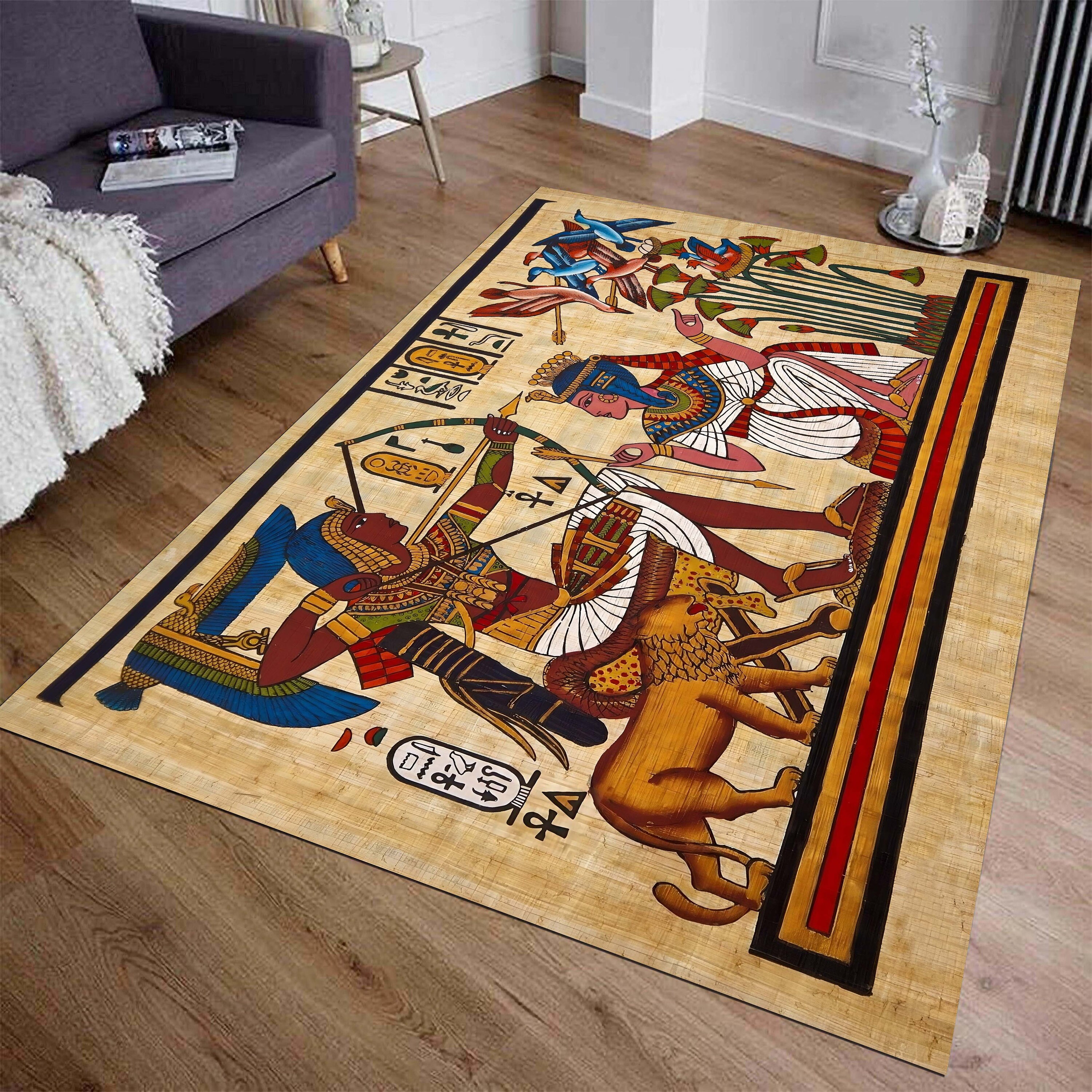 Egypt Rug, Hieroglyph Rug, Anubis Rug, Ancient Rug, Egyptian Decor, for ...
