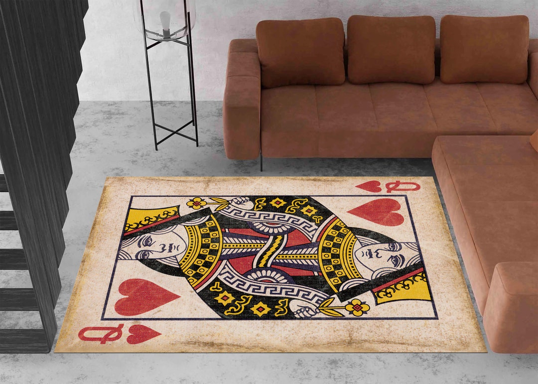 Poker Card Rug, Casino Rug, Queen Carpet, Playing Card Queen Rug ...
