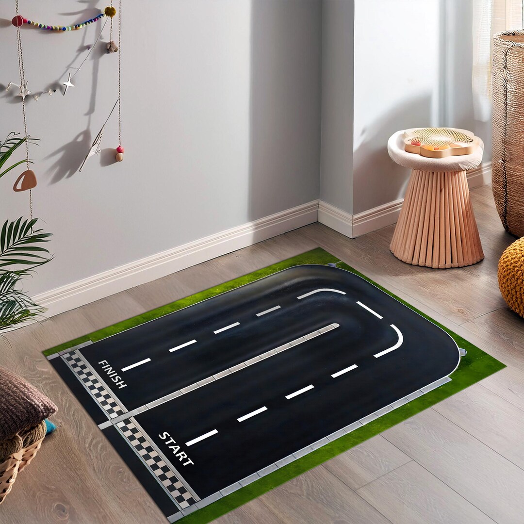 Race Track, Racetrack Rug, Start Line, Finish Line, Race Road Rug ...