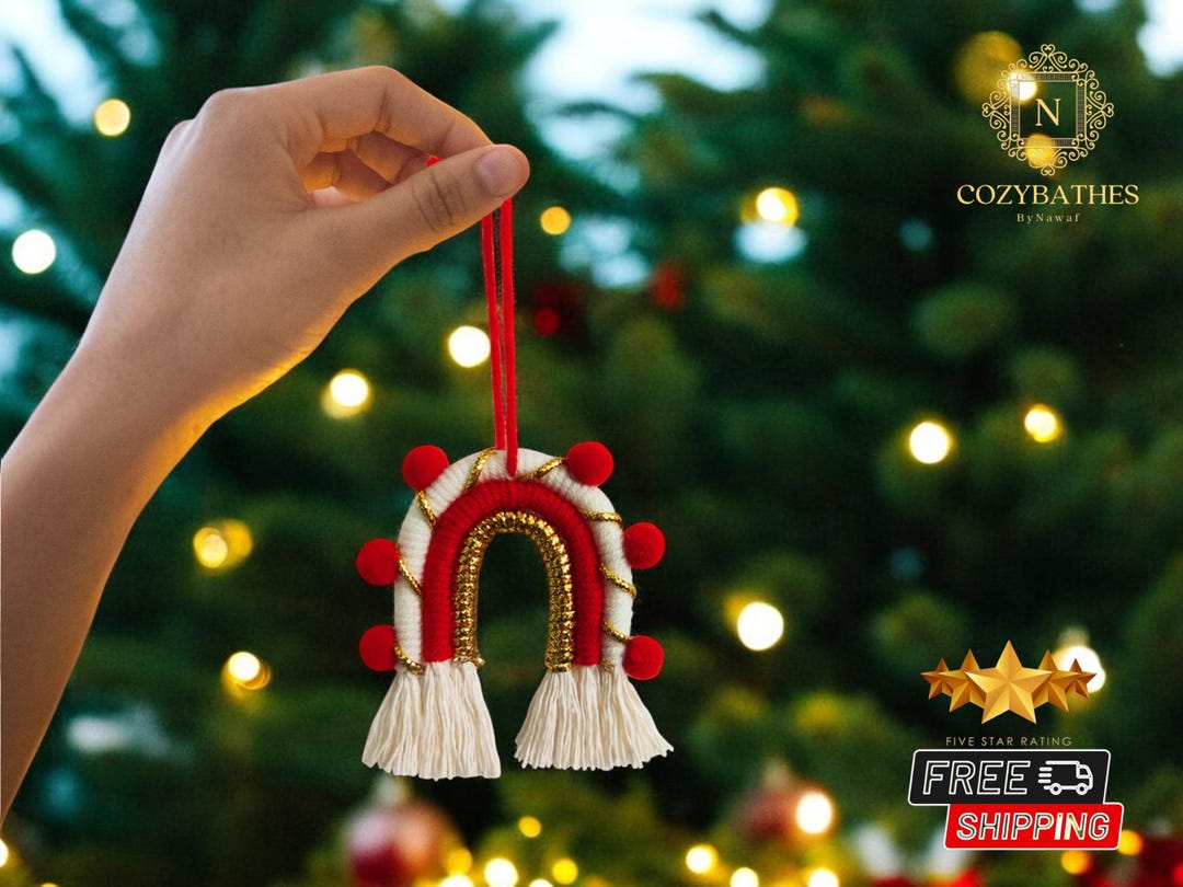 Macrame Rainbow Tree Hanging | Scandi Christmas Decor | Seasonal Home ...