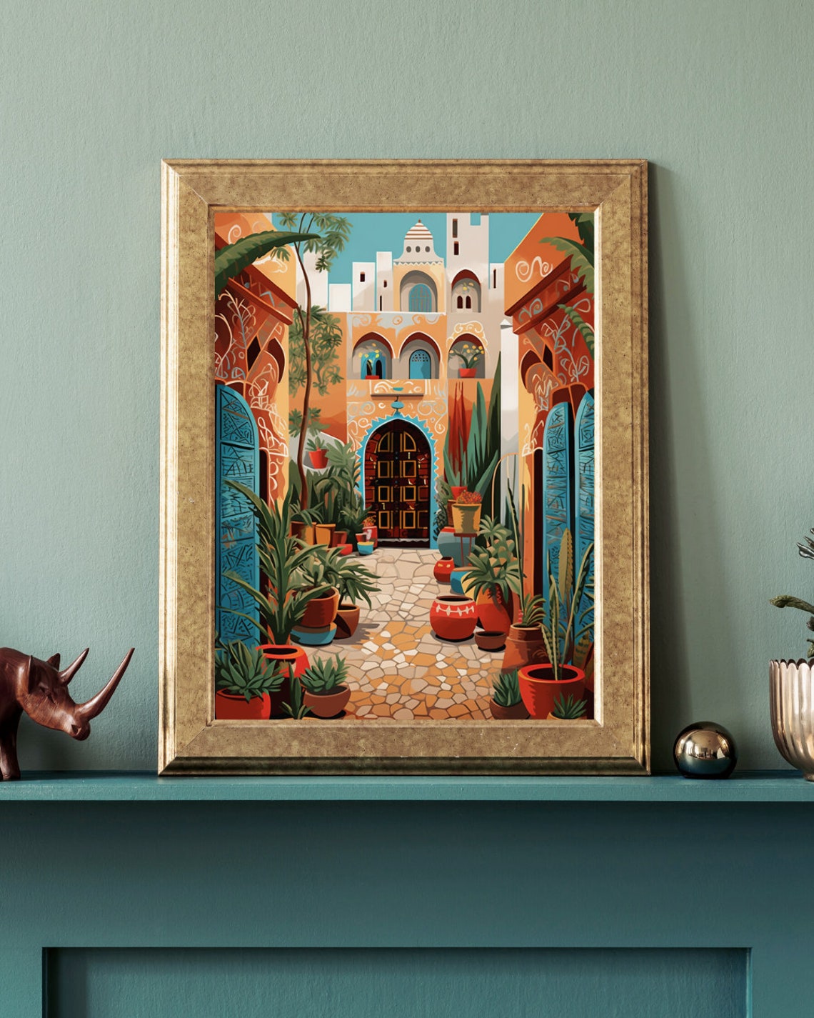 Moroccan Art Set of 2 Gallery Art Set Colorful Moroccan City - Etsy