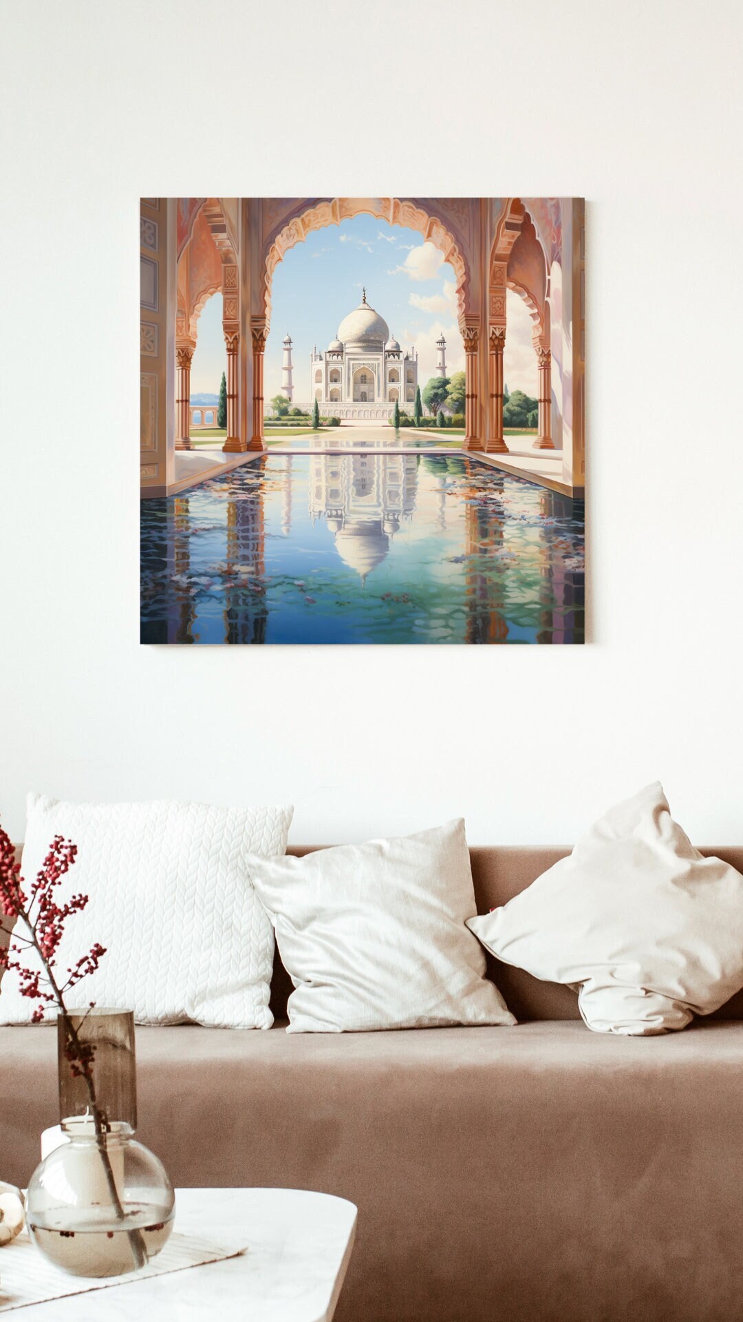 Taj Mahal Digital Art Indian Wall Decor Water Reflection - Etsy