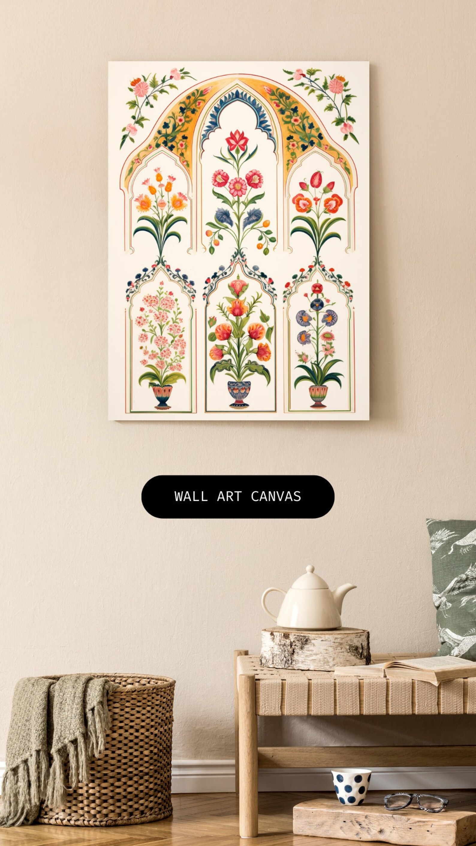 Pichwai Painting Indian Floral Frame Motifs Home Wall Decor - Etsy