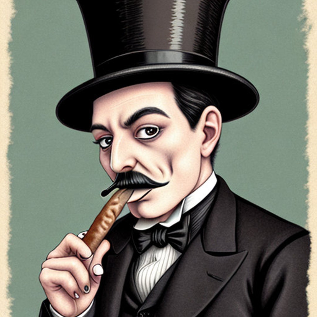 Villain With Top Hat Smoking a Cigar - Etsy