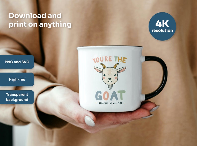 Greatest of All Time - GOAT PNG SVG | Cute Goat Digital Image | Print ...