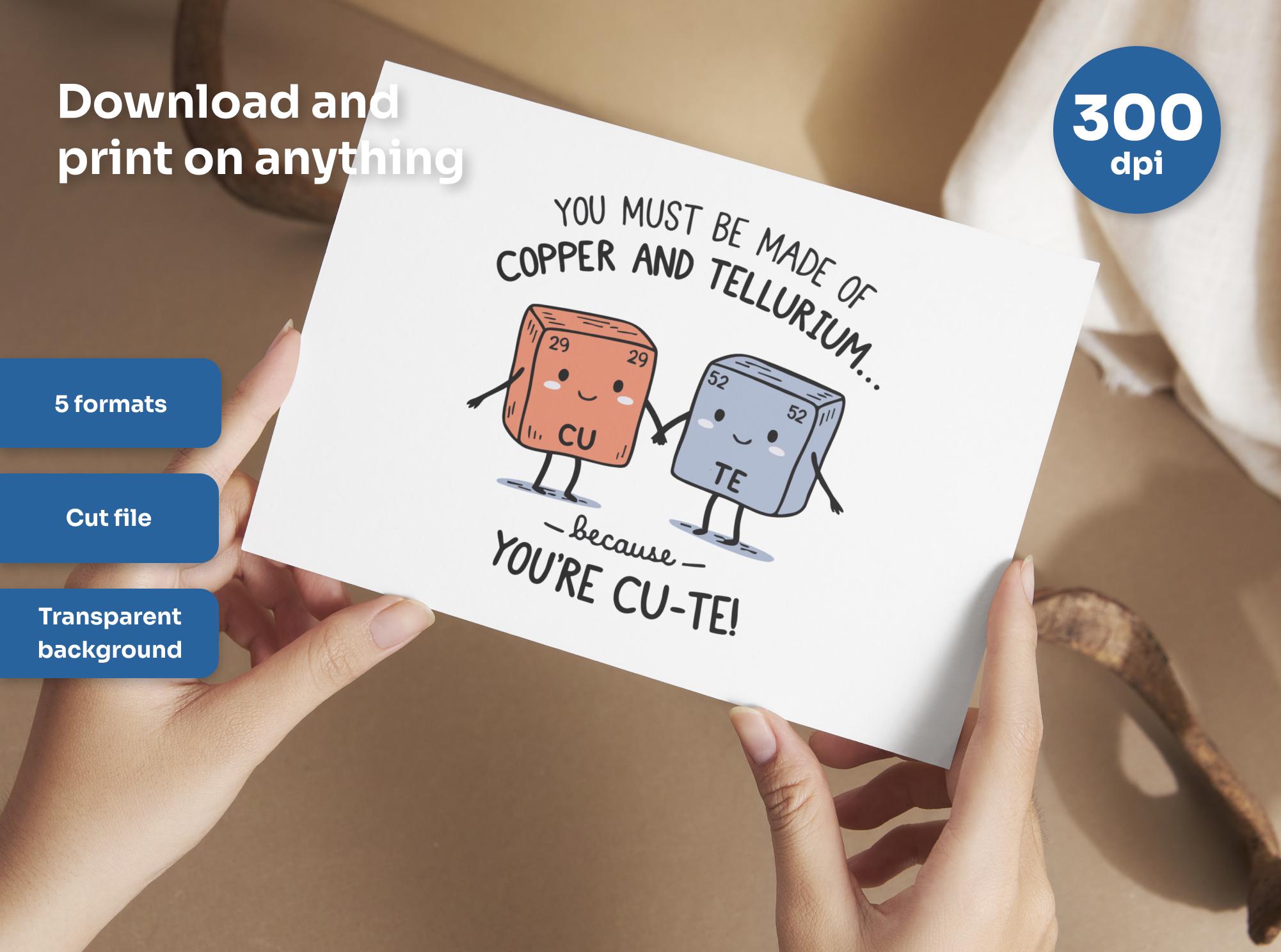 You’re Cu-te! Copper & Tellurium Pun SVG PNG | Cute Science Nerd ...