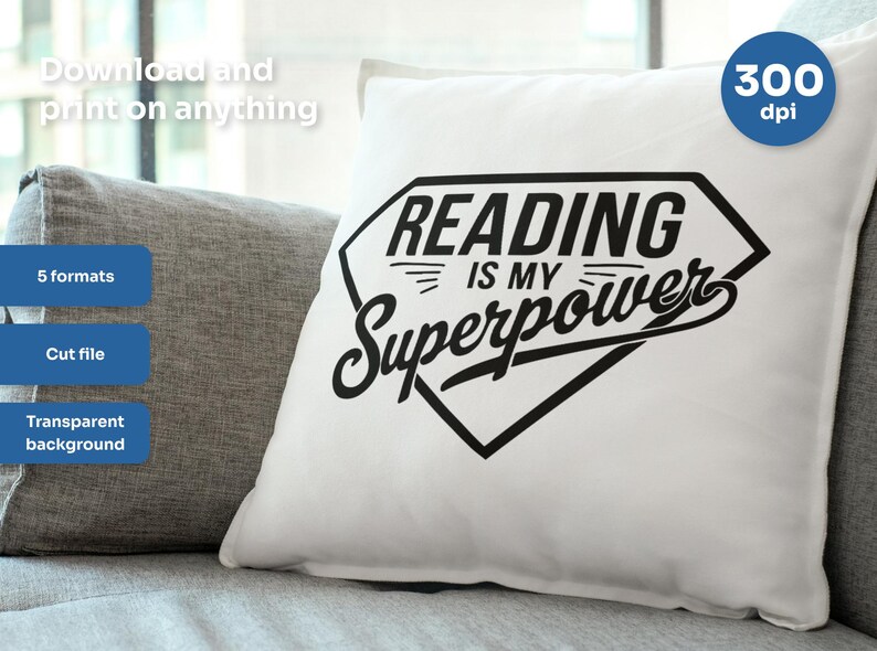Reading is My Superpower SVG PNG | Book Lover Quote | Digital Download ...