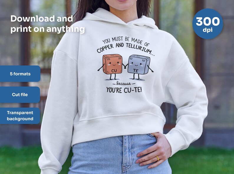 You’re Cu-te! Copper & Tellurium Pun SVG PNG | Cute Science Nerd ...