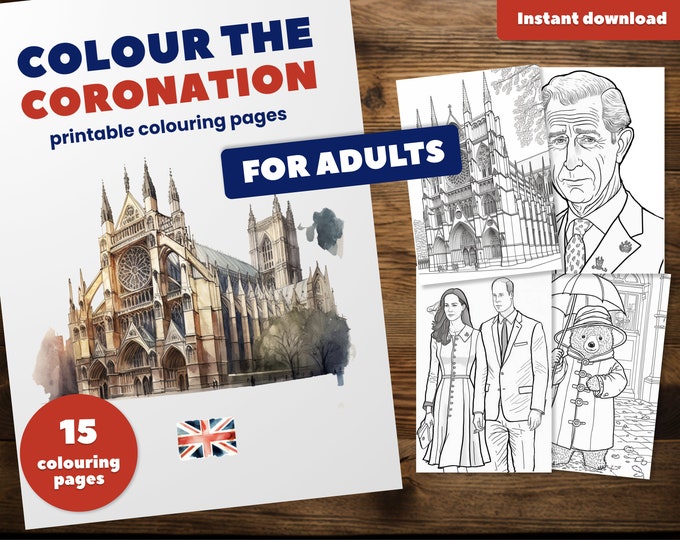 Crown Coloring Pages for Kids and Adults, 9 Coronation Coloring Sheets ...