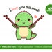 Cute T-rex Valentine's Illustration - 'I Love You This Much ...