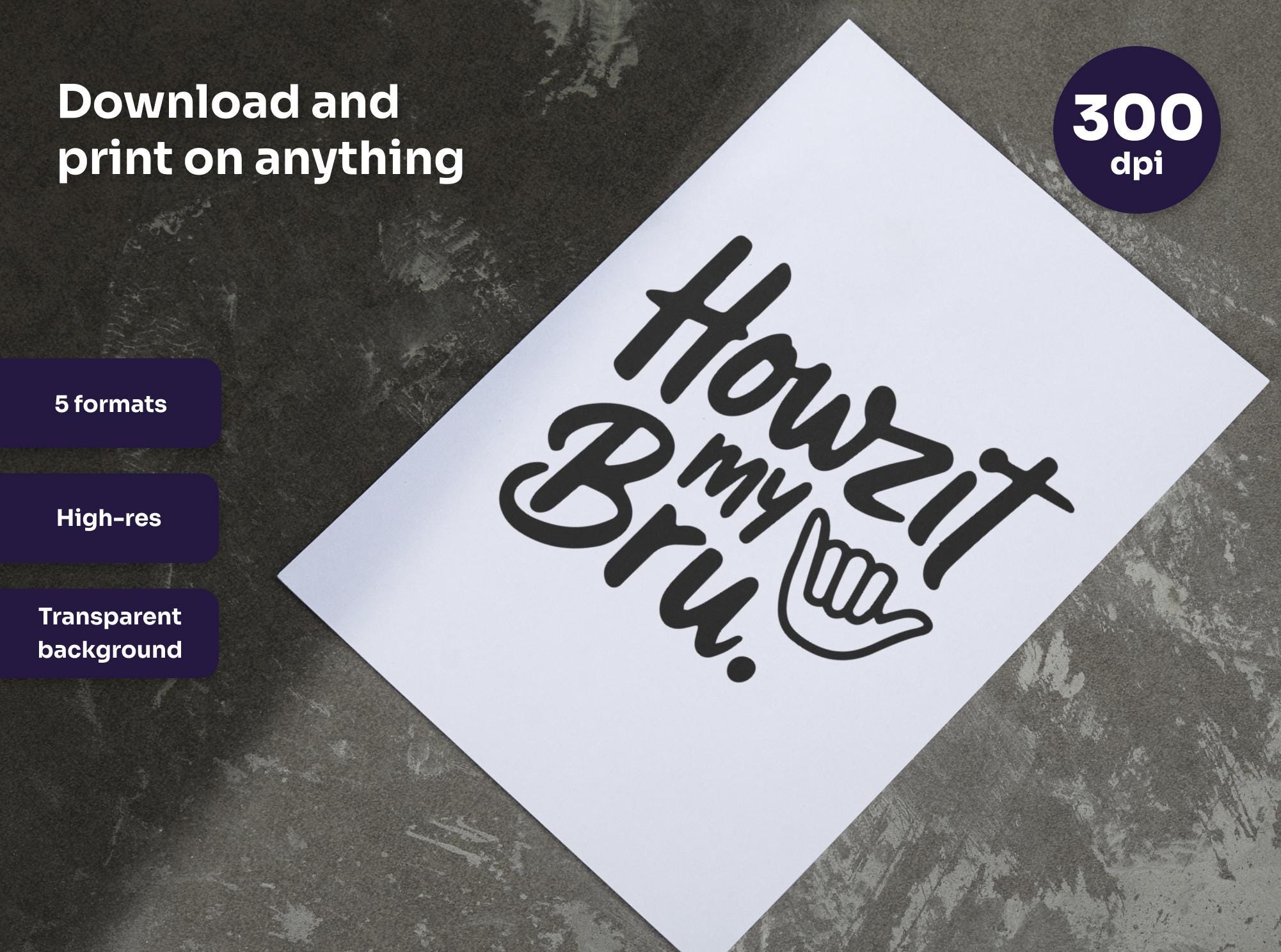 Howzit My Bru SVG PNG | South African Saying Digital Design | Cricut Cut File - Etsy