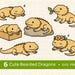 Bearded Dragon Clipart Bundle SVG PNG | 6 Cute Hand Drawn Style Beardie ...