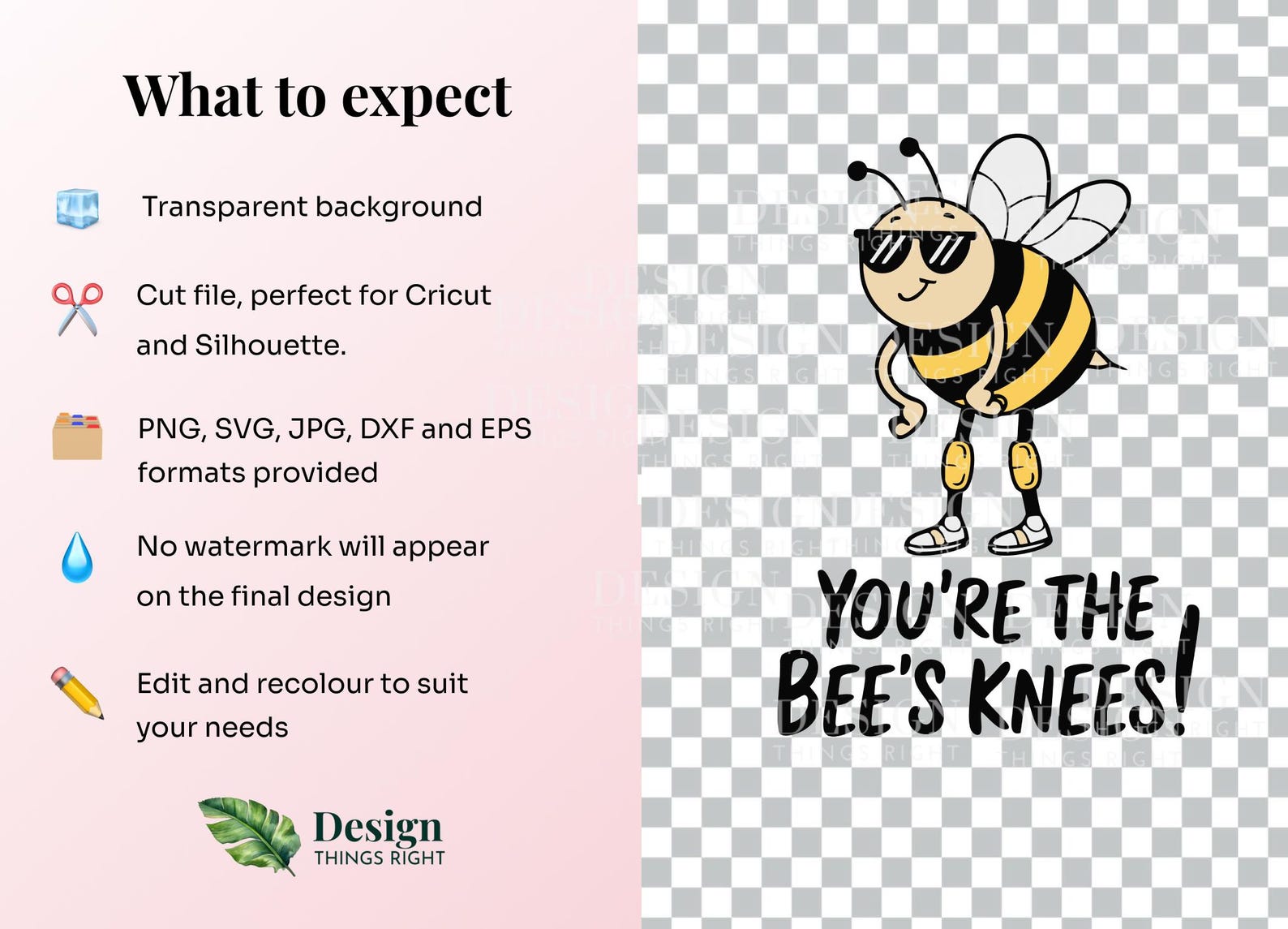 You're the Bee's Knees - Funny Bee SVG, PNG - Cute Animal Pun ...